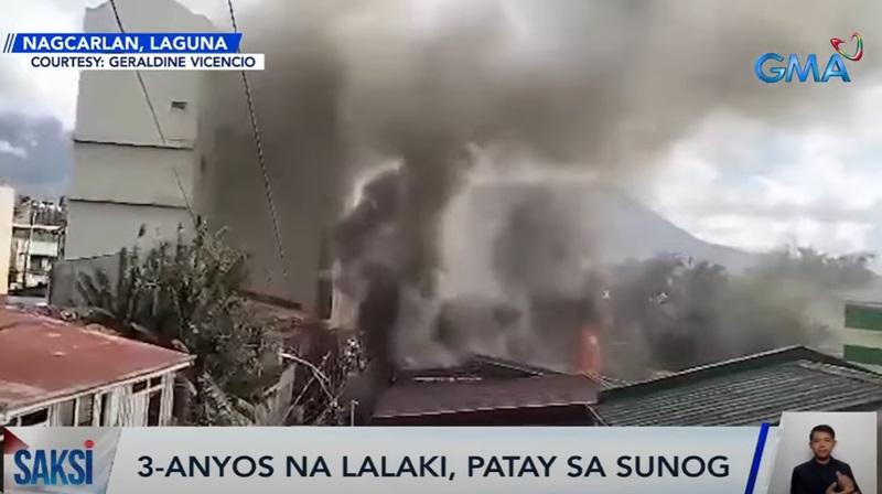 3-taong gulang na bata, patay sa sunog sa Laguna | Balitambayan