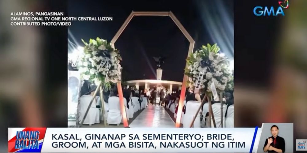 Couple from Pangasinan holds a black wedding inside a cemetery | GMA ...