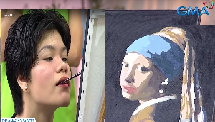 Babaeng may kapansanan ang mga braso, iginuguhit ang kaniyang mga obra ...