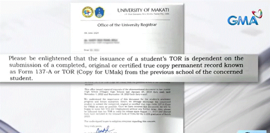 Delay in release of student's transcript of record resolved | GMA News ...
