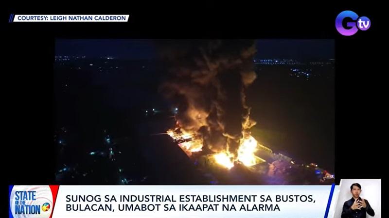 Blaze engulfs industrial establishment in Bulacan | GMA News Online