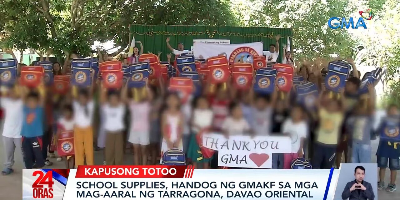 Students in Davao Oriental receive school supplies from GMA Kapuso ...