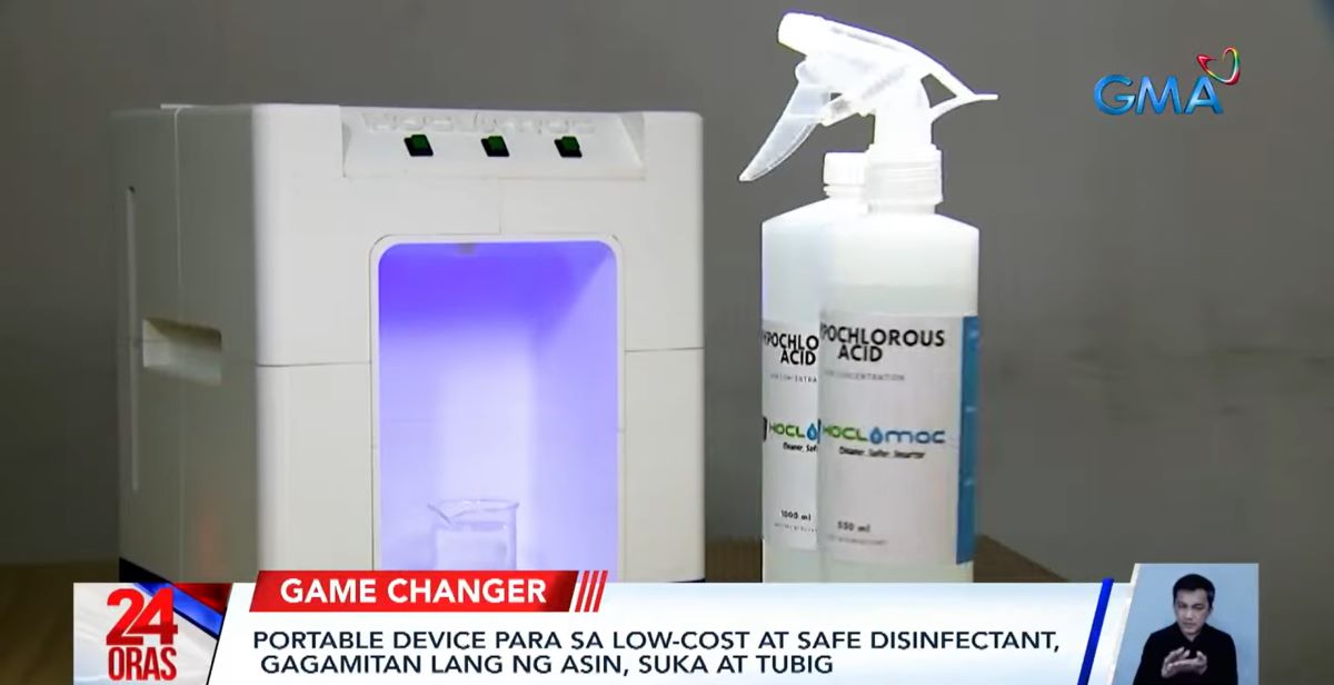 Portable machine makes disinfectant using salt, water, and vinegar | GMA News Online
