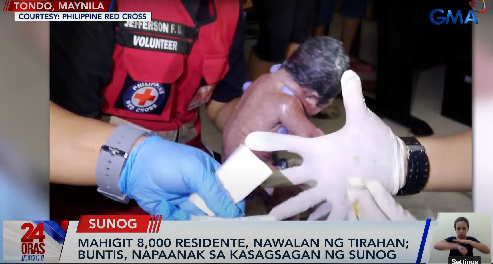 Woman gives birth amid huge Tondo fire | GMA News Online