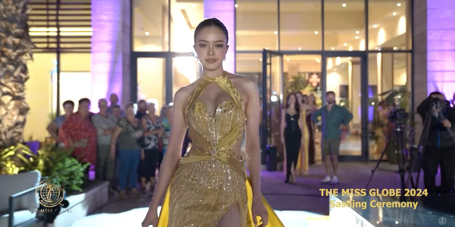 Jasmin Bungay glows in gold during Miss Globe 2024 sashing ceremony | GMA News Online