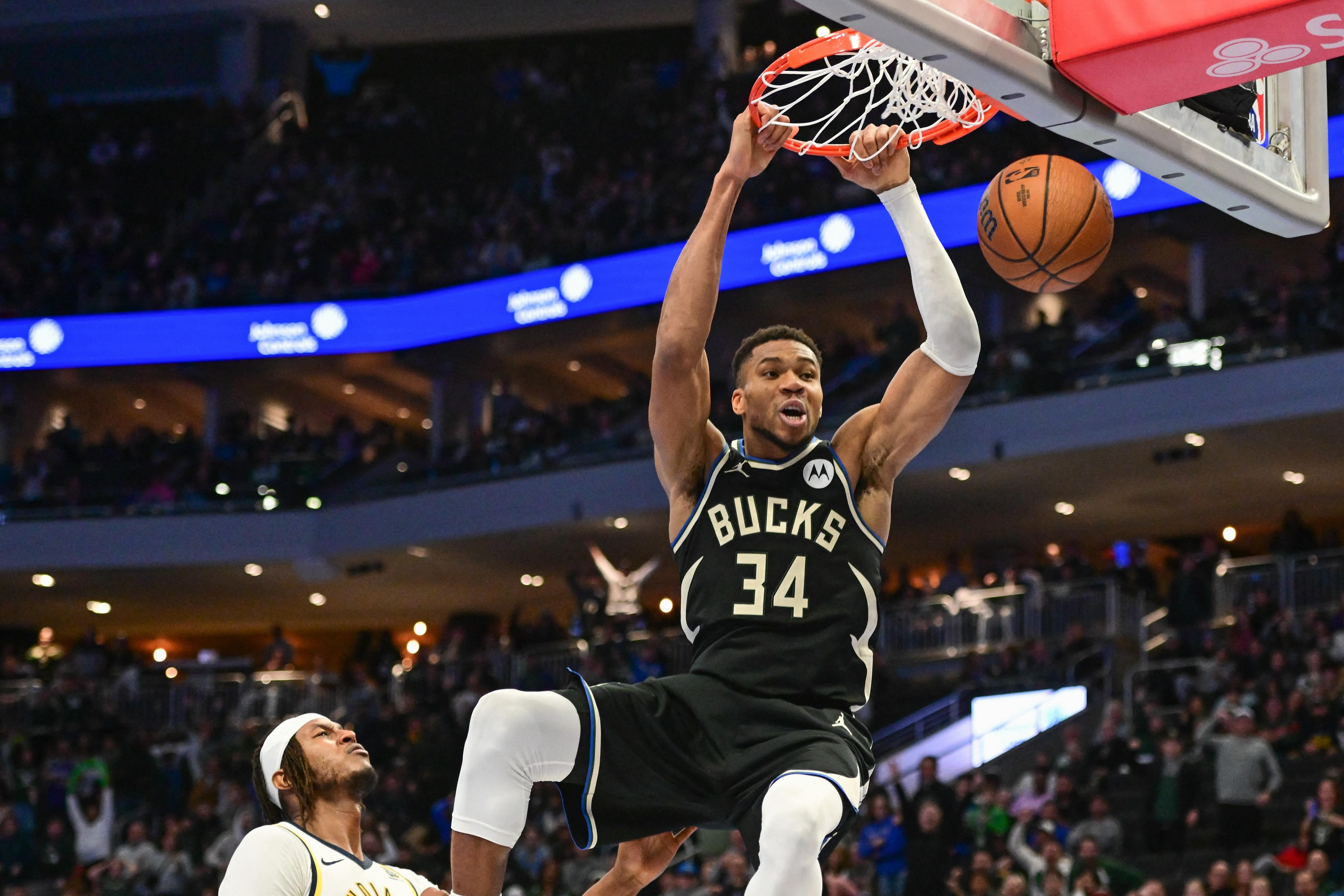 NBA: Giannis Antetokounmpo's triple-double helps Bucks past Pacers ...