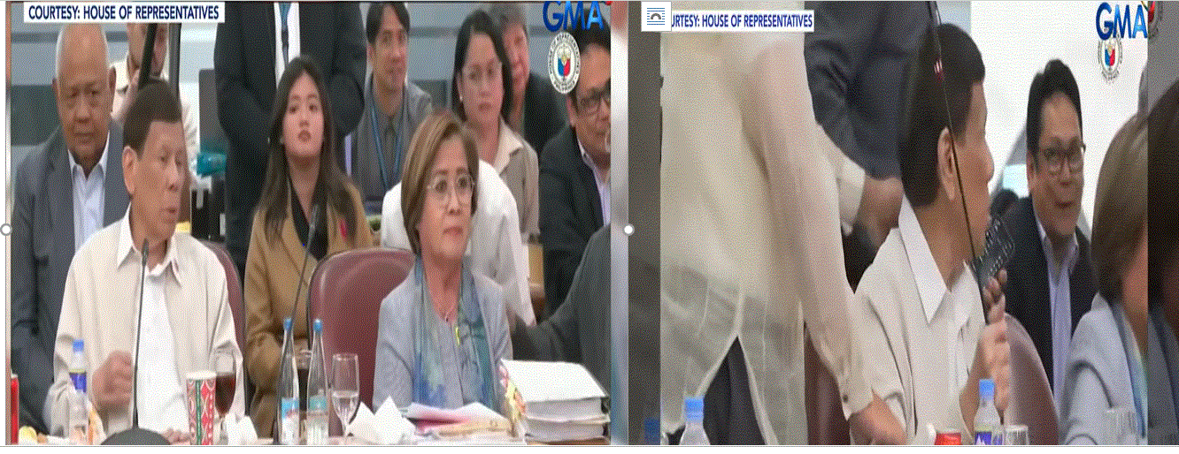 Piqued ex-Pres. Duterte moves as if about to hit De Lima, Trillanes at ...