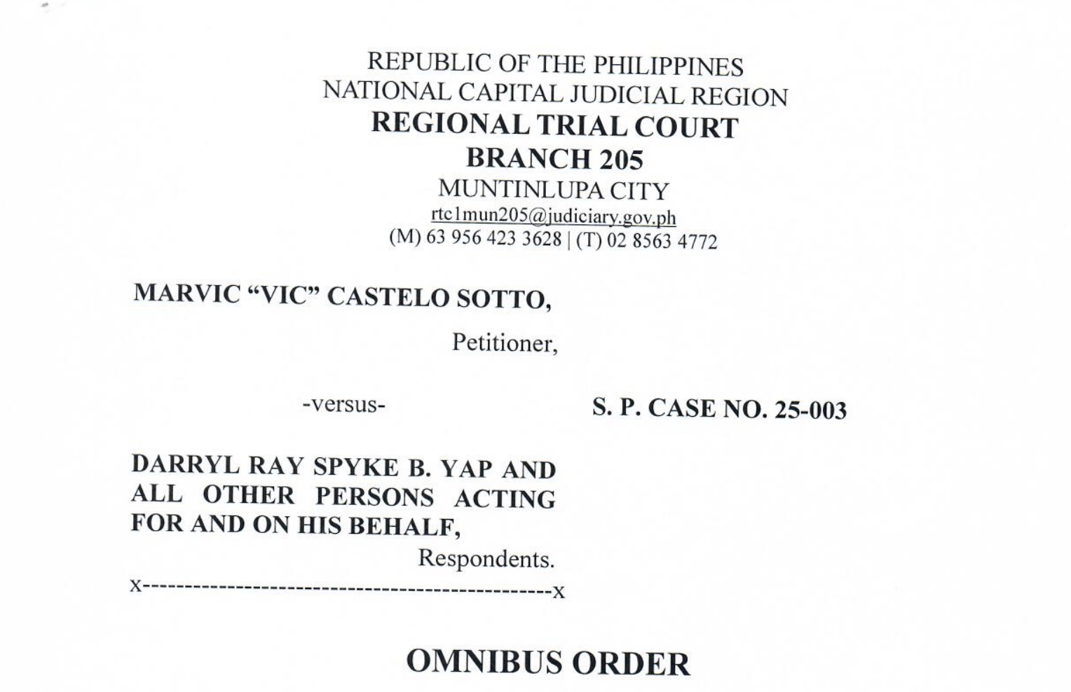Muntinlupa court issues gag order in Vic Sotto vs. Darryl Yap case ...