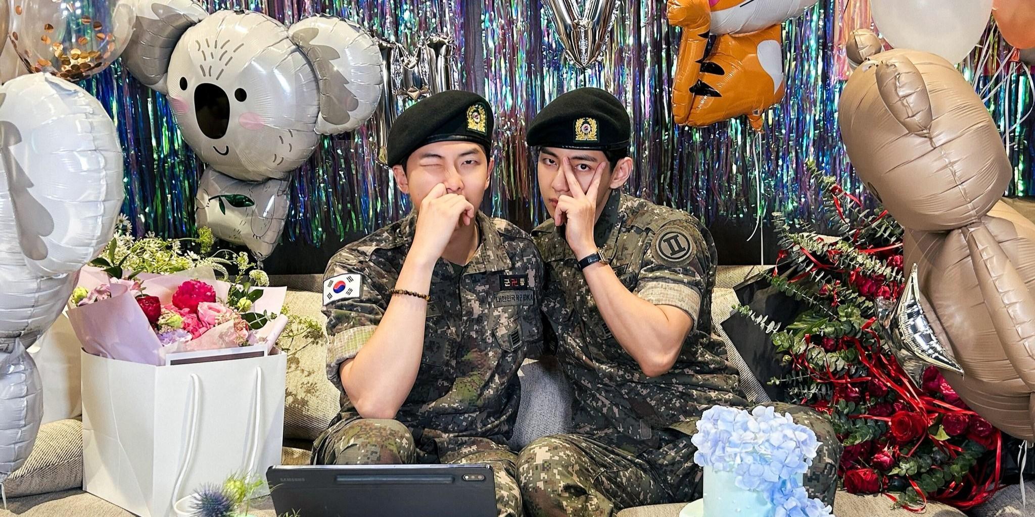 RM and V of BTS greet fans on Weverse live on discharge day | GMA News ...