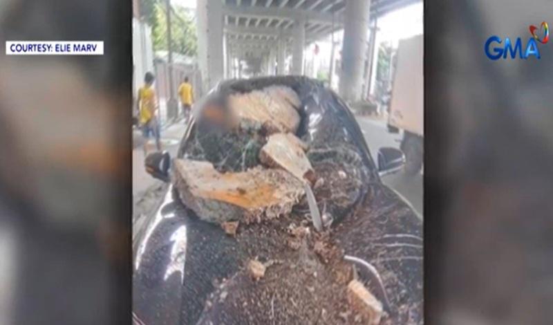 Pieces of concrete from NAIA expressway fall on SUV in Parañaque | GMA ...