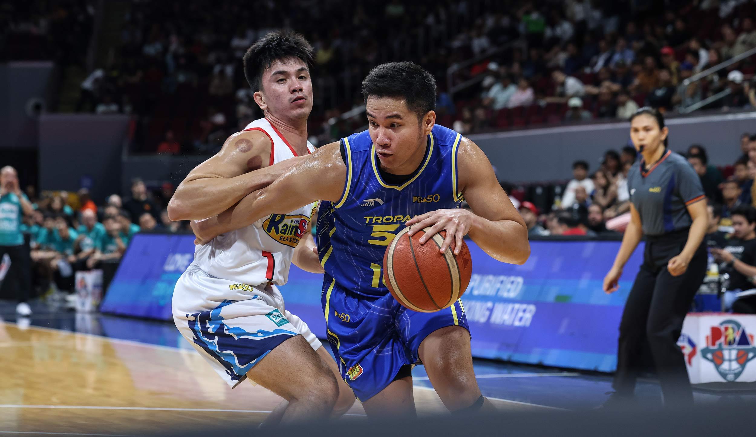 RR Pogoy leads TNT in heated semis opener vs. Rain or Shine | GMA News Online