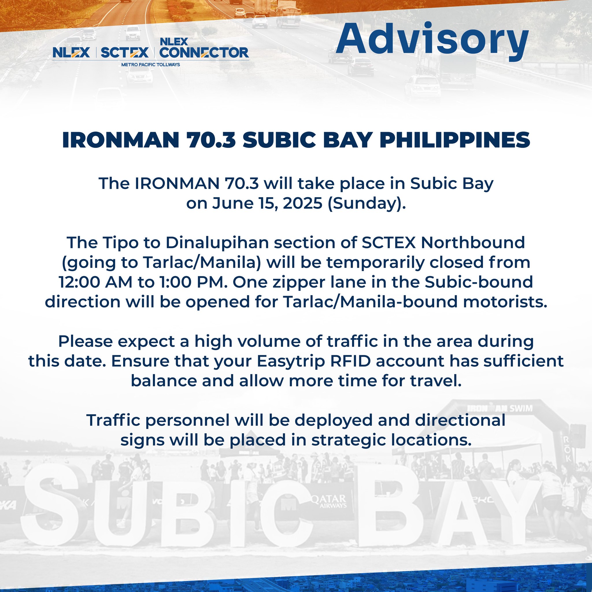 SCTEX Tipo-Dinalupihan section temporarily closed on June 15, 2025 ...