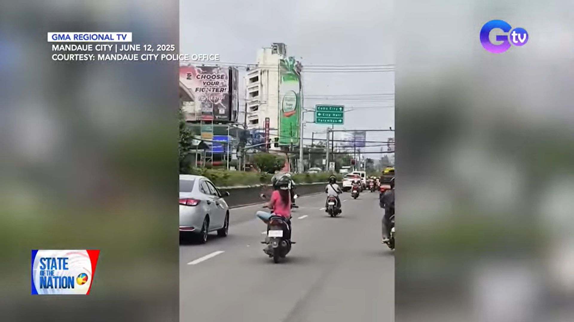 Lady rider na gumawa ng mapanganib na stunt sa highway sa Cebu ...