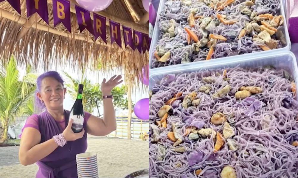 Purple-loving woman throws birthday party where even the adobo is color ...
