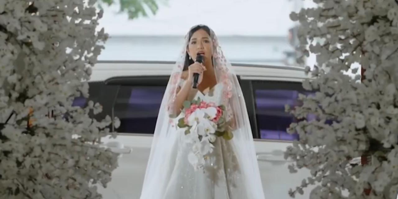 Bride sings as she walks down the aisle in wedding with crush-turned ...