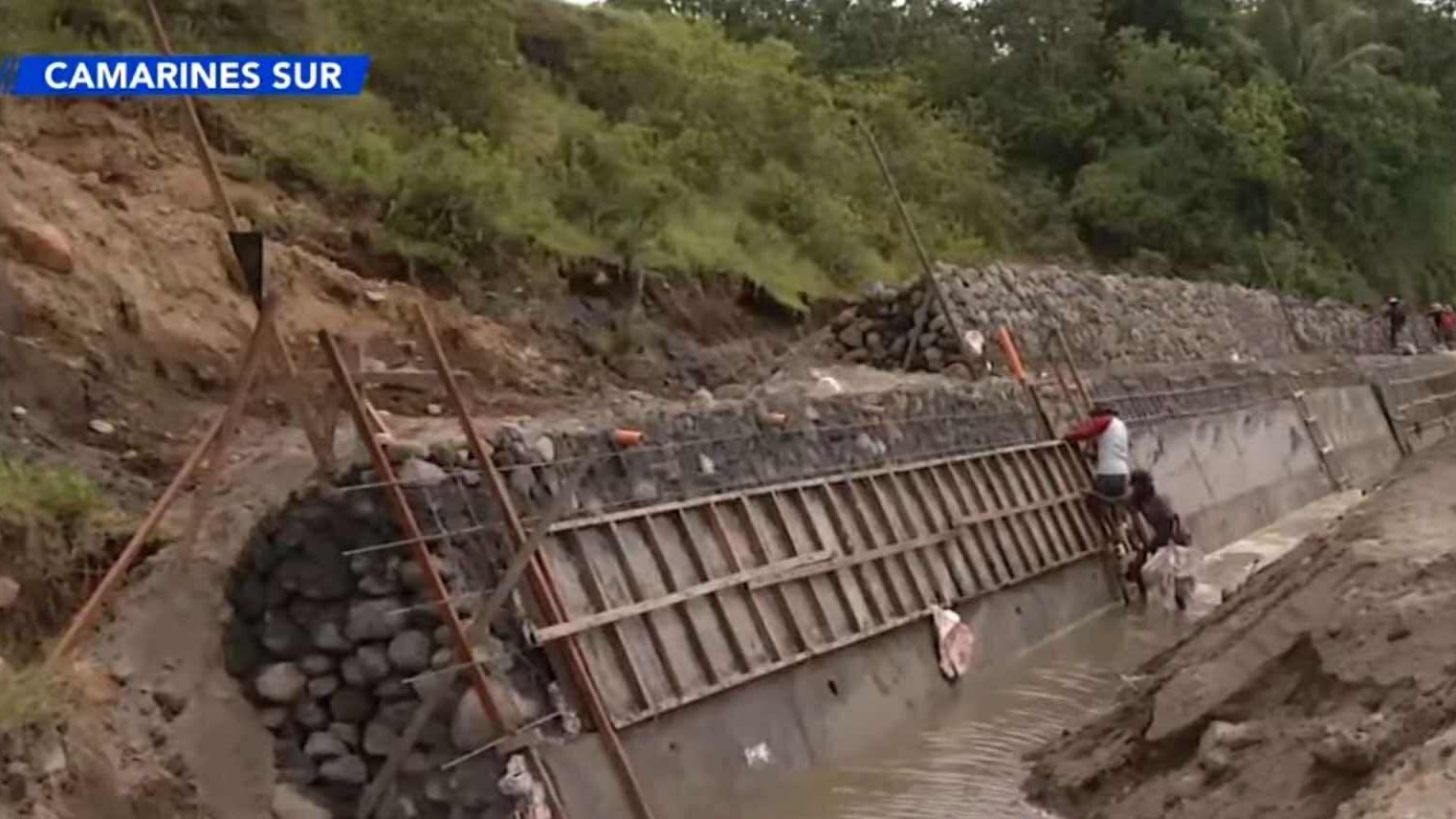 Parts of unfinished P121-M flood control project in CamSur collapse during storms | GMA News Online