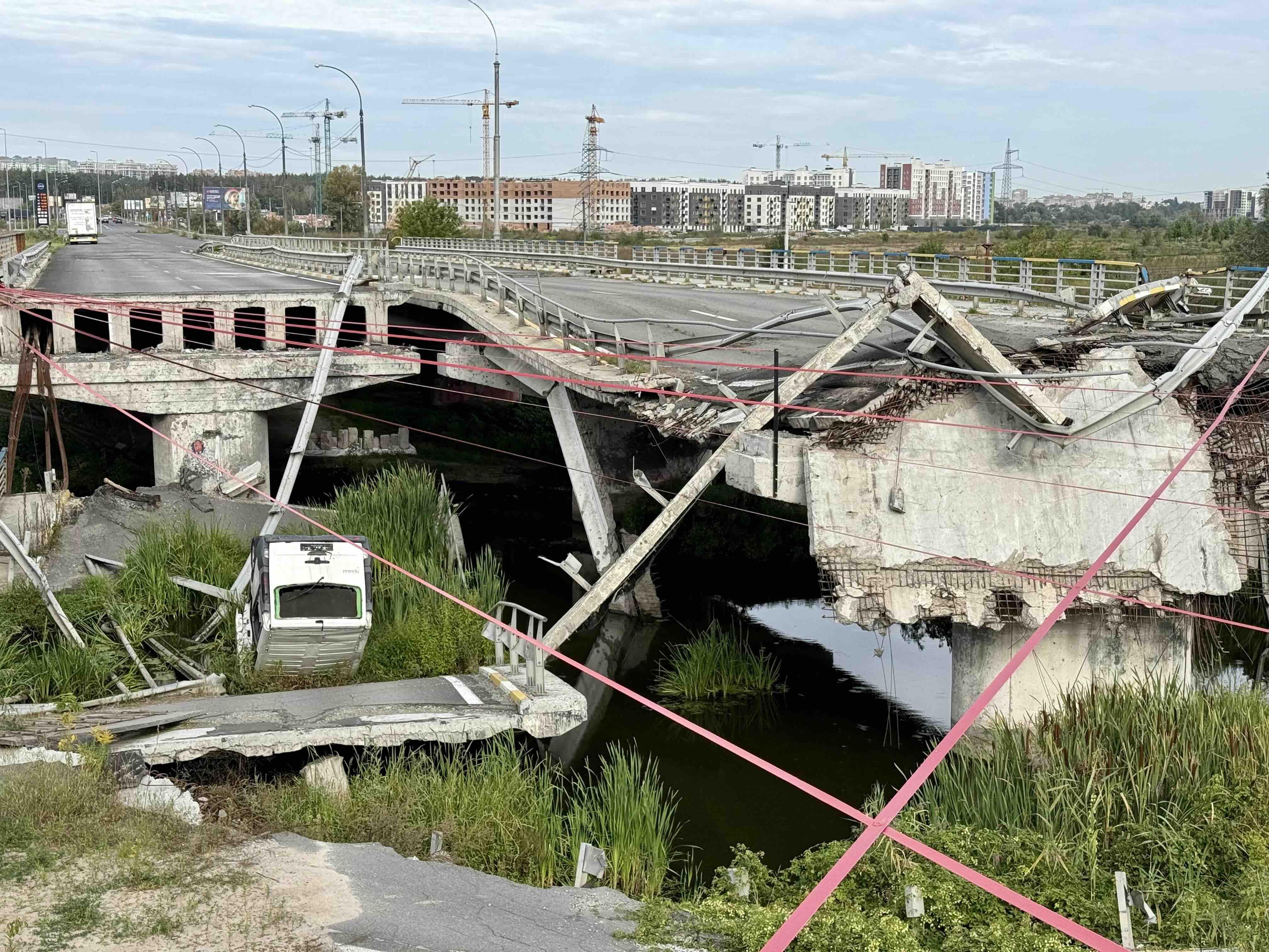 Blown-up bridge in Irpin | Photos | GMA News Online