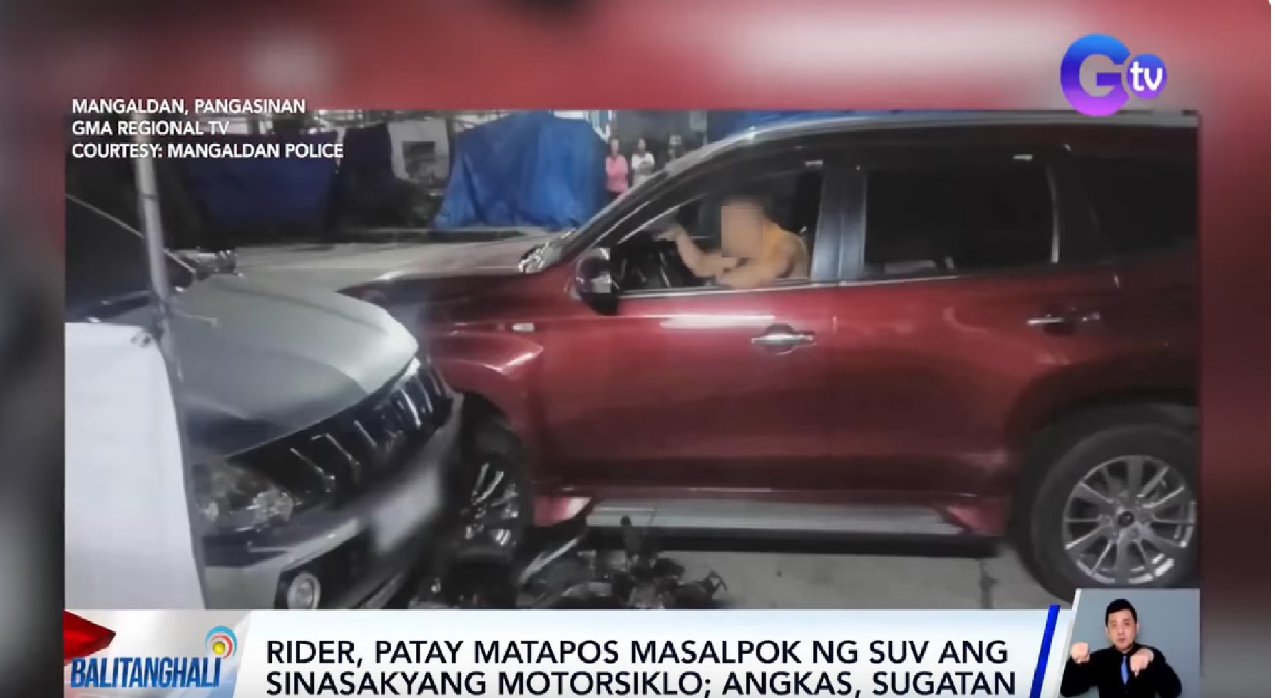 Rider, patay nang masalpok ng nag-overtake na SUV; angkas, sugatan ...